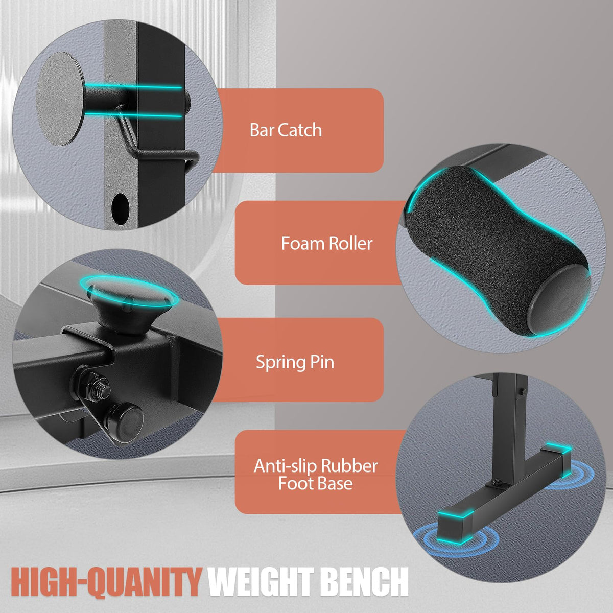 OPPSDECOR Weight Bench Set, 600LBS Adjustable Bench Press Set with Squ – MD DC PRINT