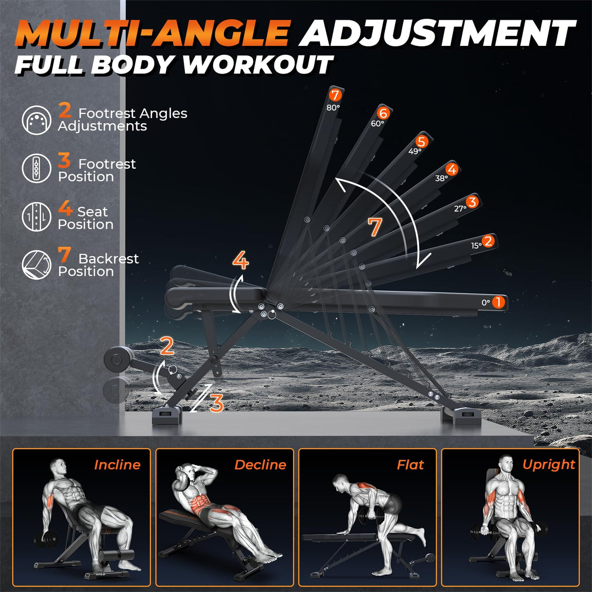 800LBS Adjustable Weight Bench - Bonvork Foldable Workout Bench Press – MD DC PRINT