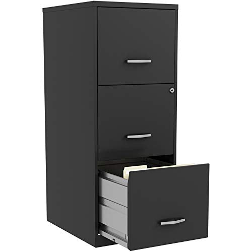 Lorell NuSparc 3 Drawer Locking Filing Cabinet | Pre-Assembled Steel C ...