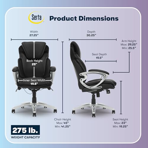 Serta Bryce Executive Office Chair, Ergonomic Computer DeskChairs with ...