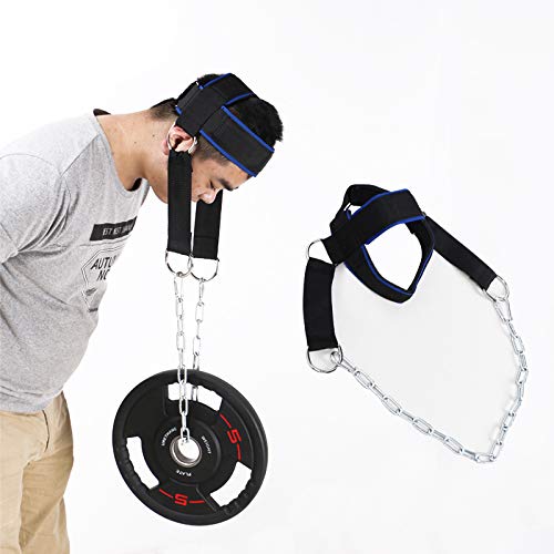 YCYU Padded Neck Training Head Harness with Chain Weight Lifting Chin ...