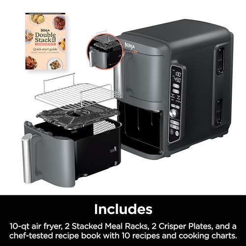 Ninja SL401 DoubleStack XL 2-Basket Air Fryer, DoubleStack Technology ...