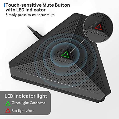 Conference USB Microphone, Mute Button, Omnidirectional Condenser Boun ...