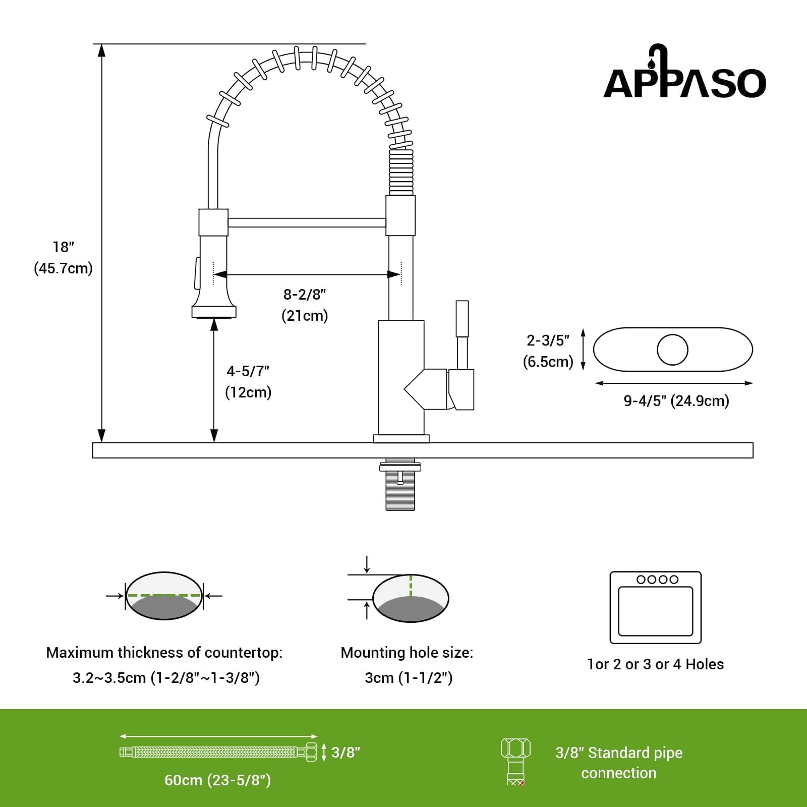 APPASO Touchless Kitchen Faucet, Motion Sensor Activated Hands-Free Sm ...