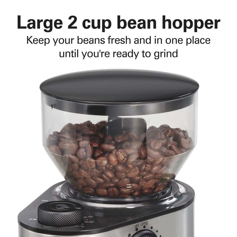 Hamilton Beach Electric Burr Coffee Grinder with Large 16oz Hopper & 1 ...