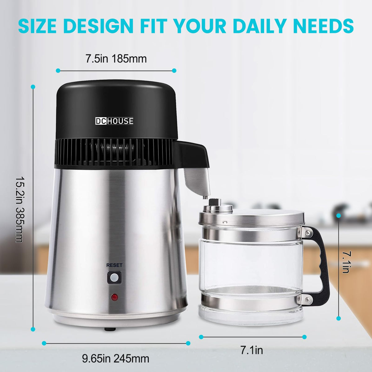 Water Distiller 1 Gallon Distilled Water Machine, Stainless Steel Wate ...