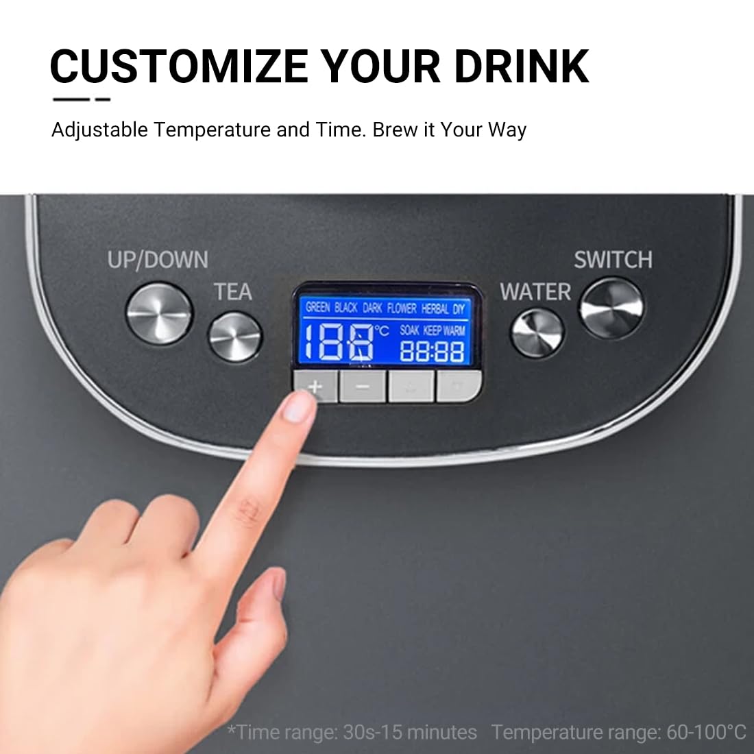 Joydeem Hot Tea Maker, Glass Electric Kettle with Auto Lift Tea Infuse ...