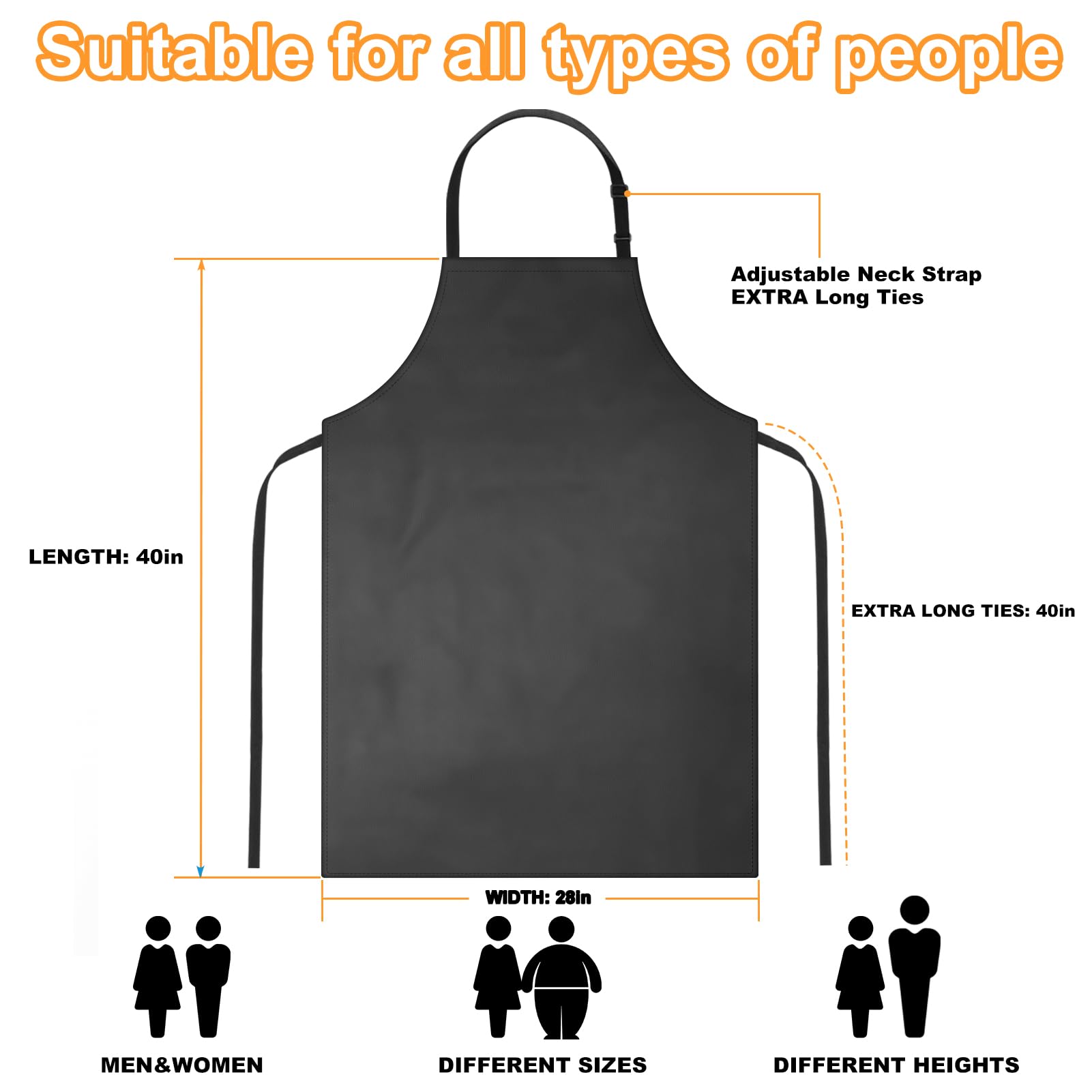 Gotega 4 Pack Waterproof Rubber PVC Apron Adjustable Dishwasher Apron ...