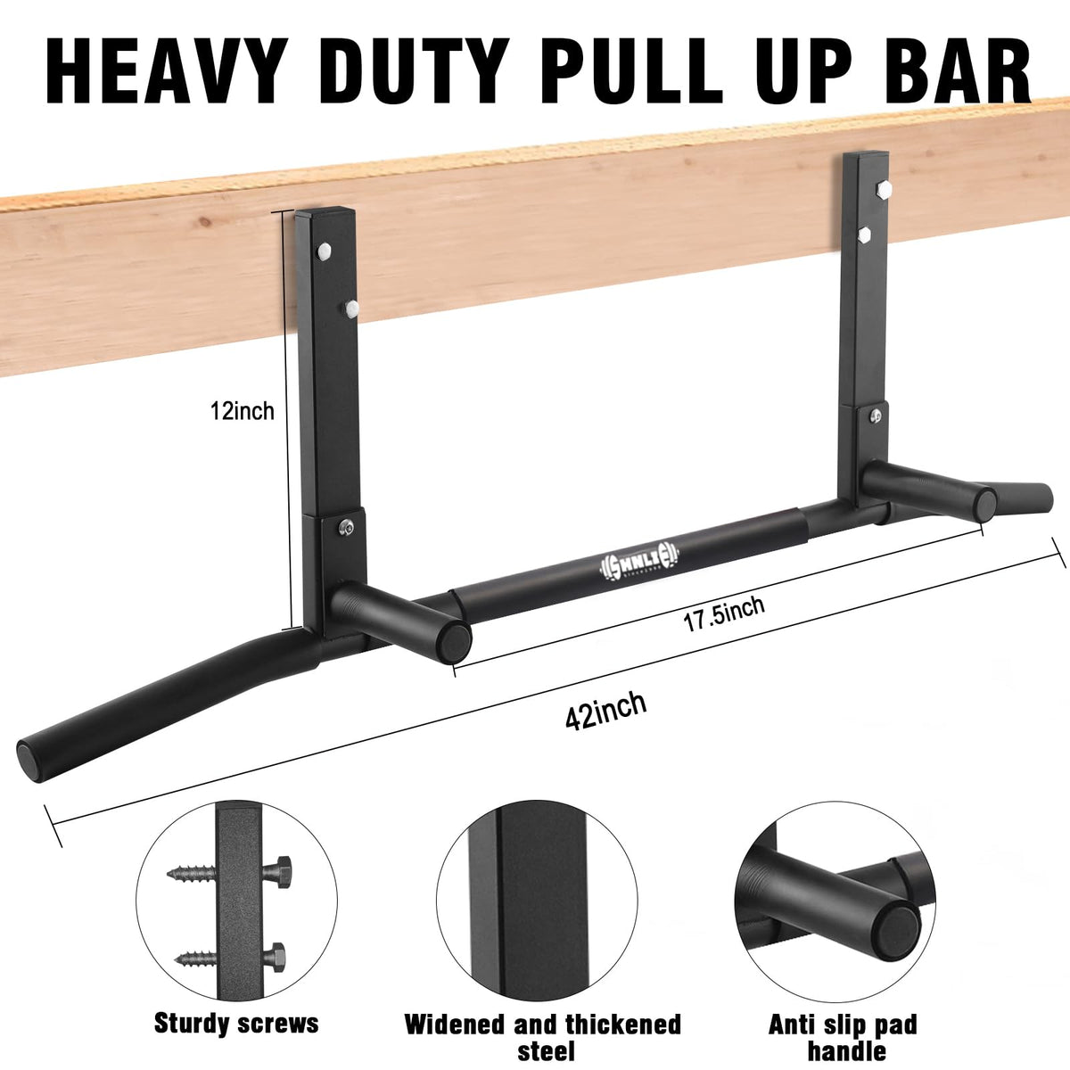 Shnlie Joist Mounted Pull Up Bar, Ceiling Mount Chin Up Bar for Home G ...