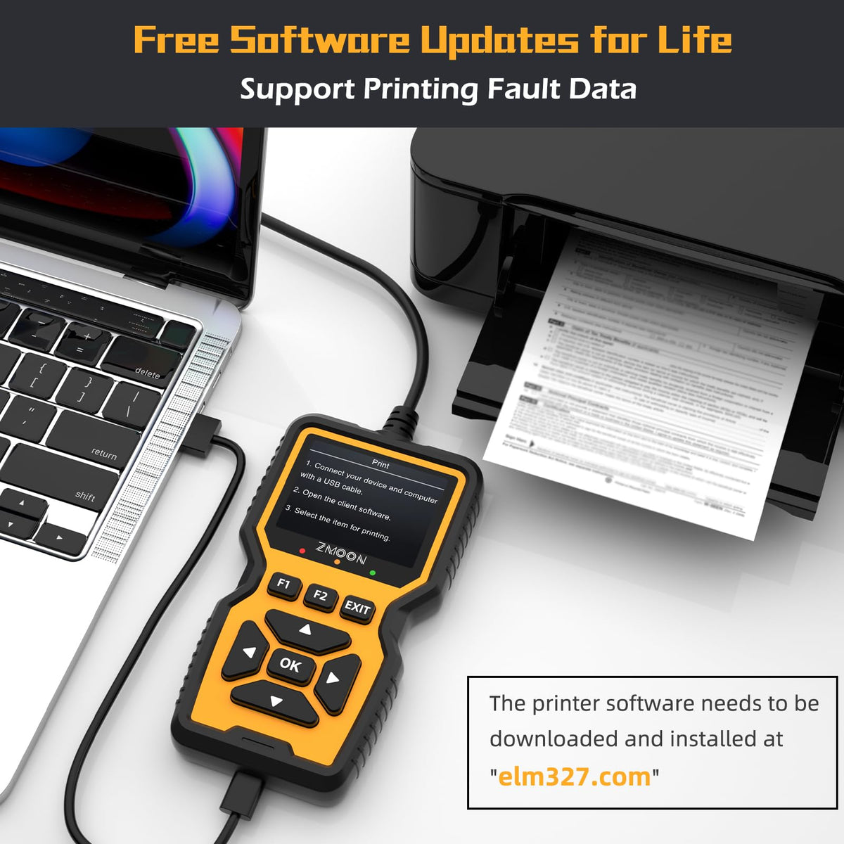 ZMOON ZM201 Professional OBD2 Scanner Diagnostic Tool, Enhanced Check ...