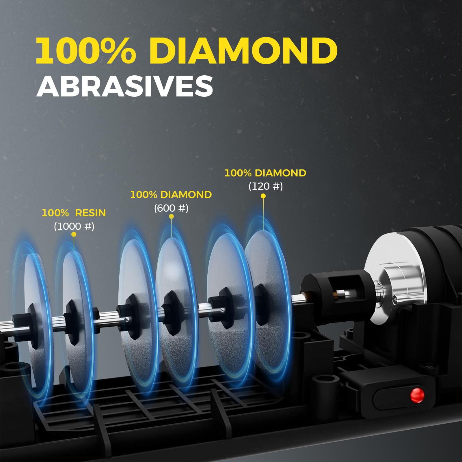 Electric Knife Sharpener for Kitchen - 3-Stage with 100% Diamond Abras ...