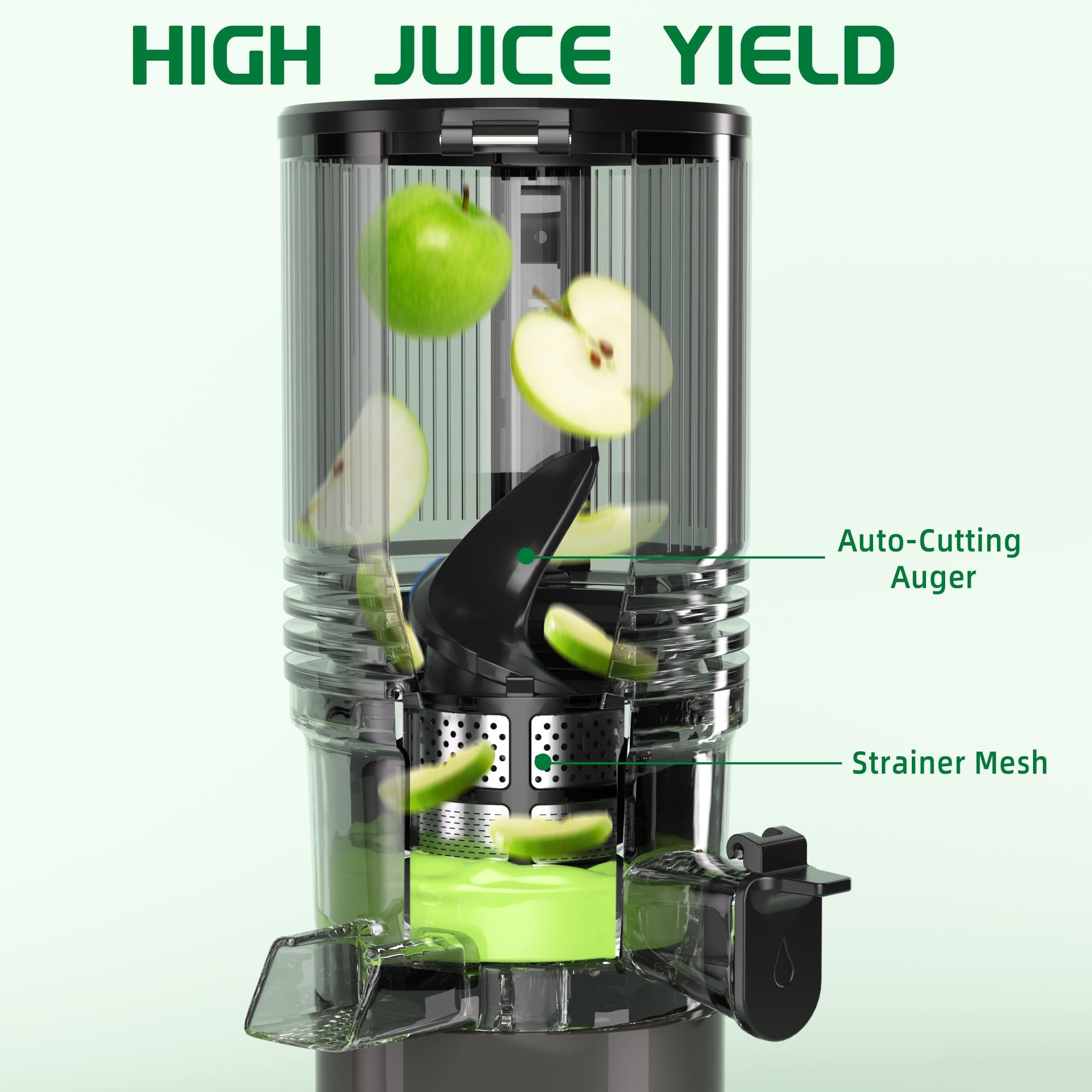Cold Press Juicer, 6.5" Extra Wide Feed Chute Juicer Machines, 350W Sl ...