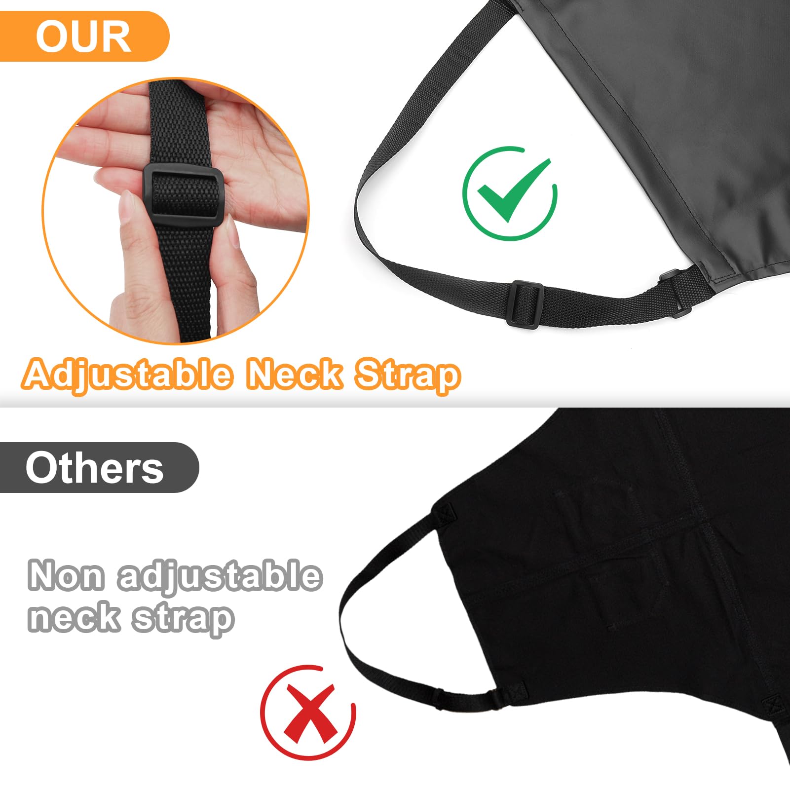 Gotega 4 Pack Waterproof Rubber PVC Apron Adjustable Dishwasher Apron ...