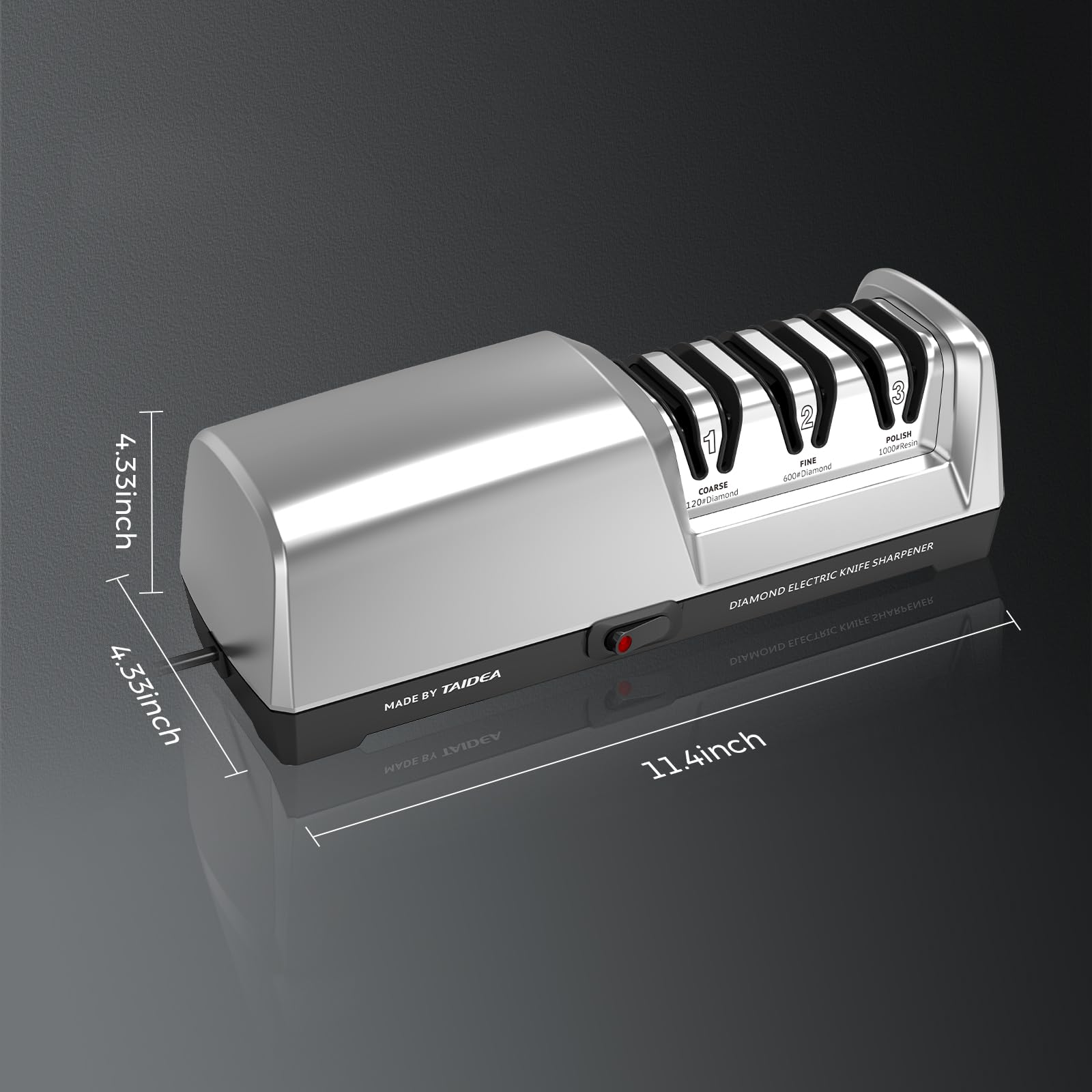Electric Knife Sharpener for Kitchen - 3-Stage with 100% Diamond Abras ...