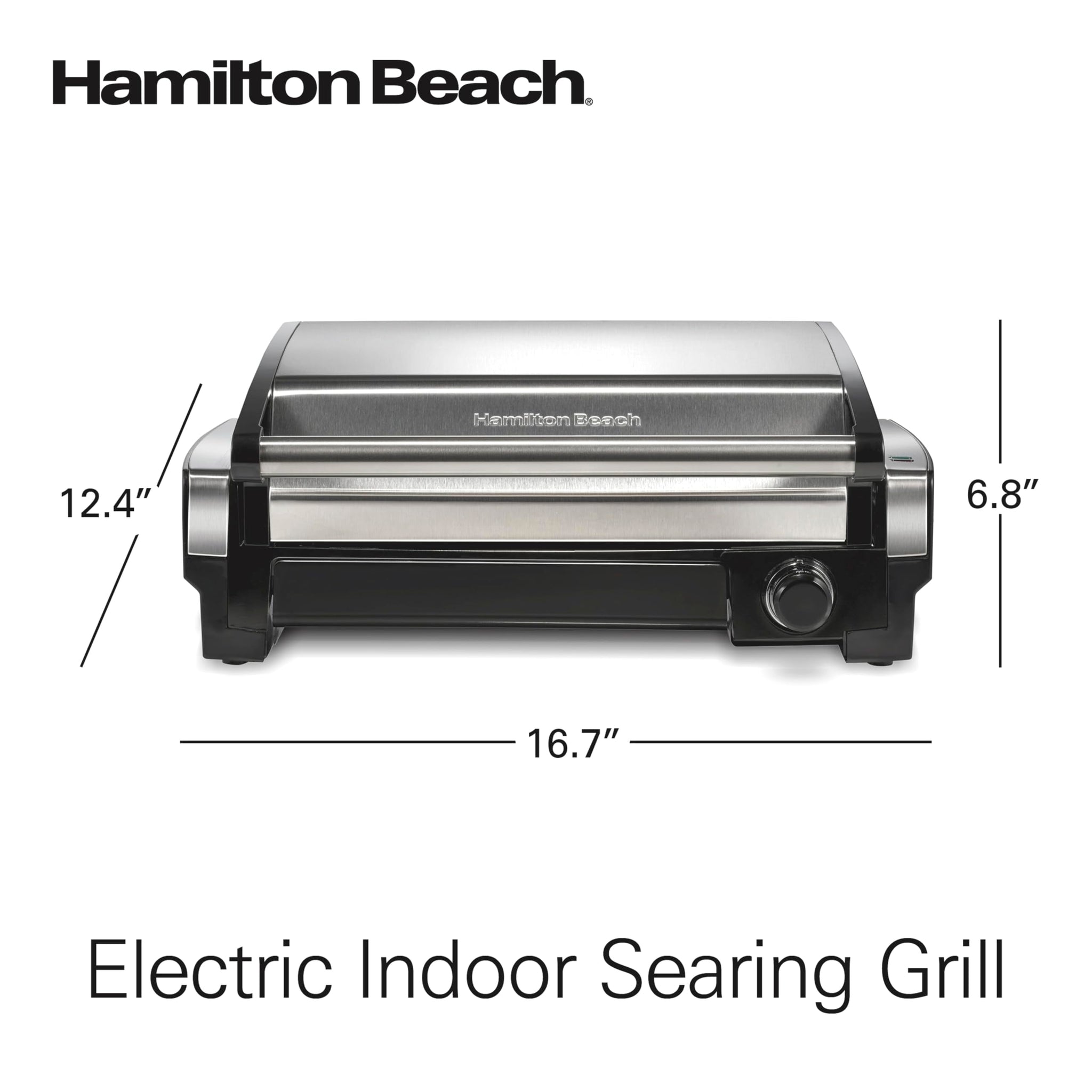 Hamilton Beach Electric Indoor Searing Grill with Adjustable Temperatu ...