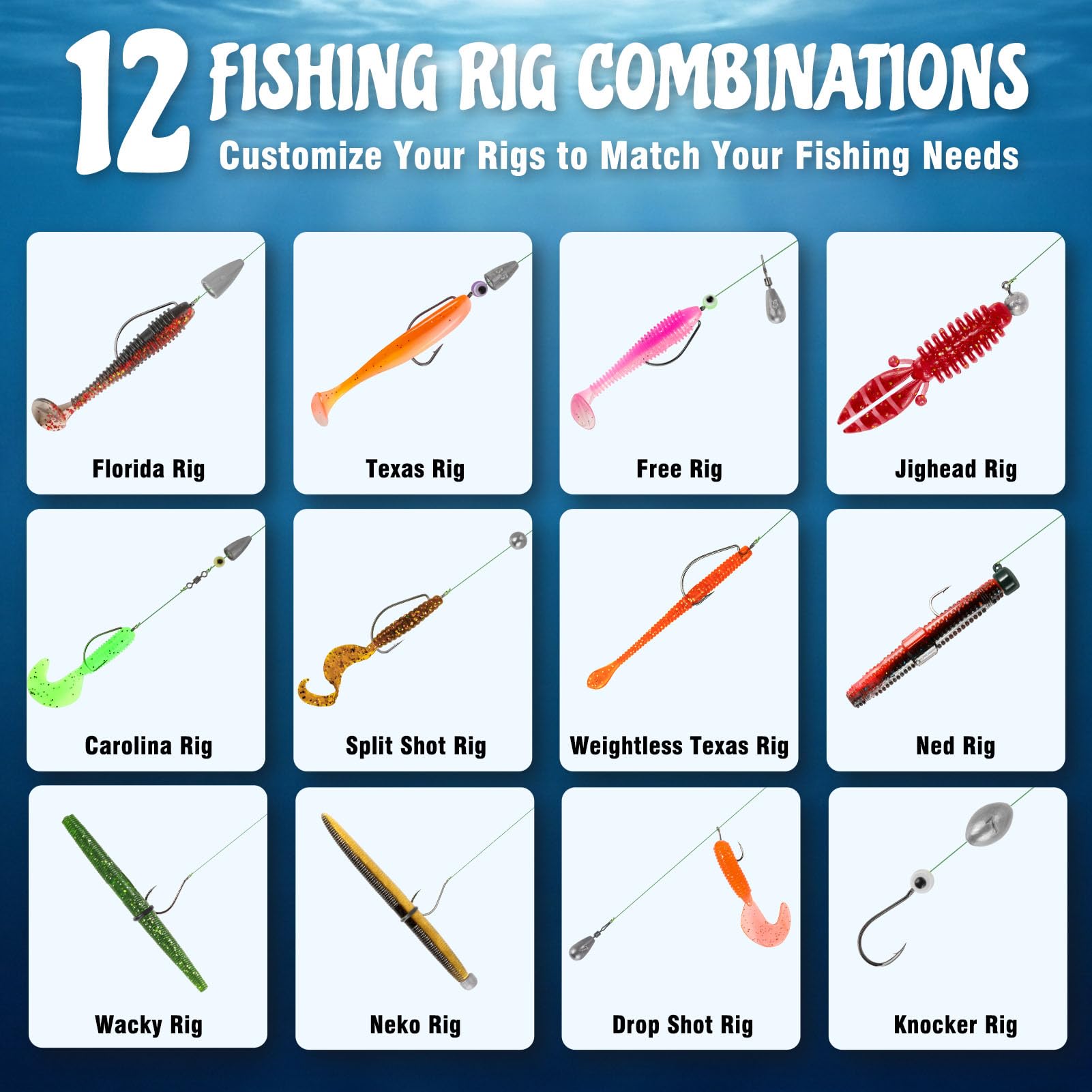 PLUSINNO Fishing Lures Kit, 211pcs Tackle Box with Tackle Included, Ba ...