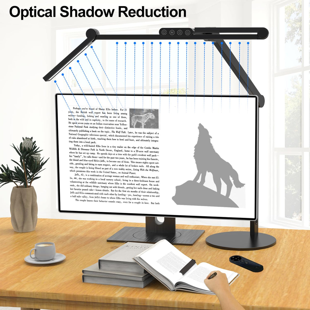 Micomlan Architect Desk Lamp with Remote Control, Adjustable Led Desk ...