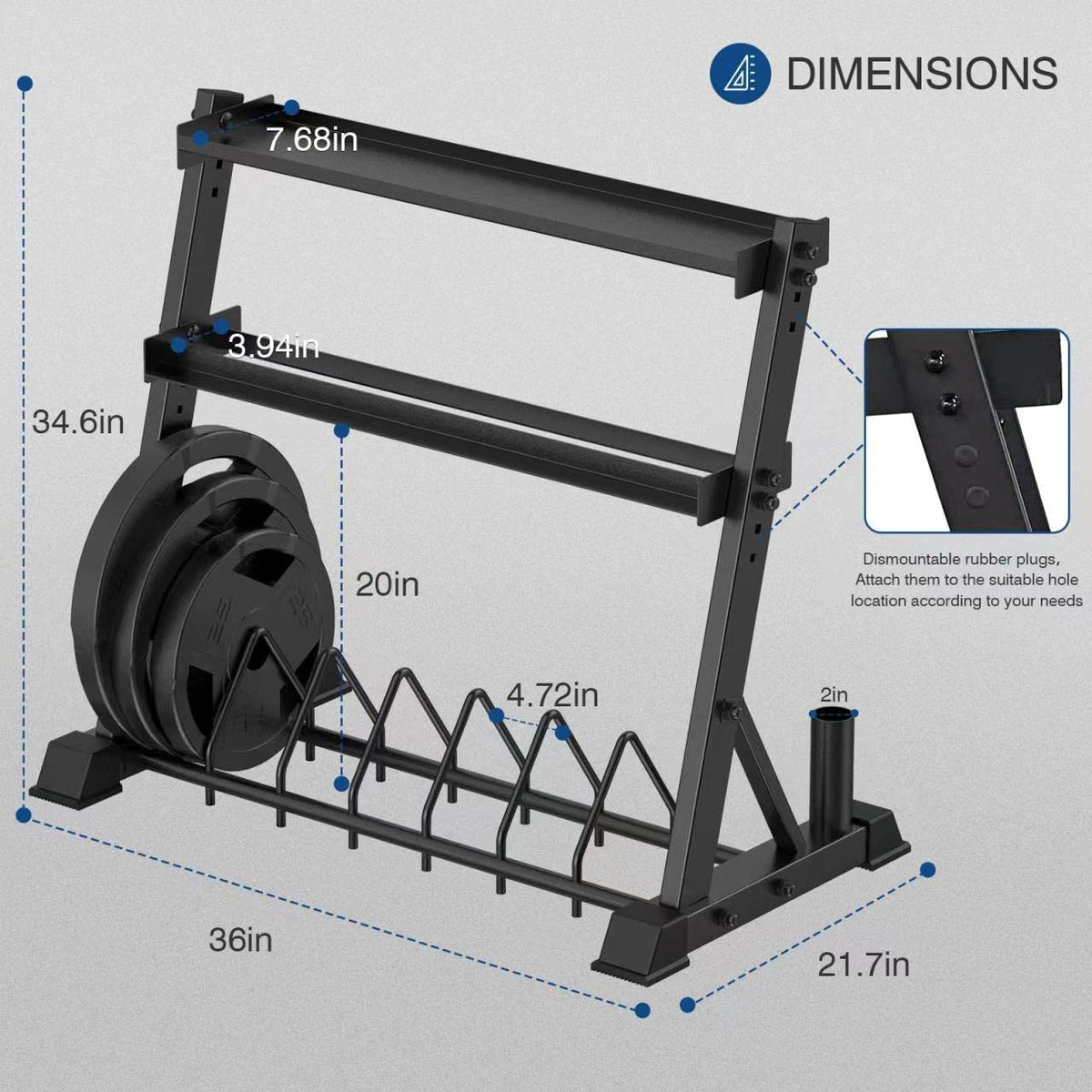 ULTRA FUEGO Dumbbell Rack 3-Tier Weight Plate Rack Storage Stand for D ...