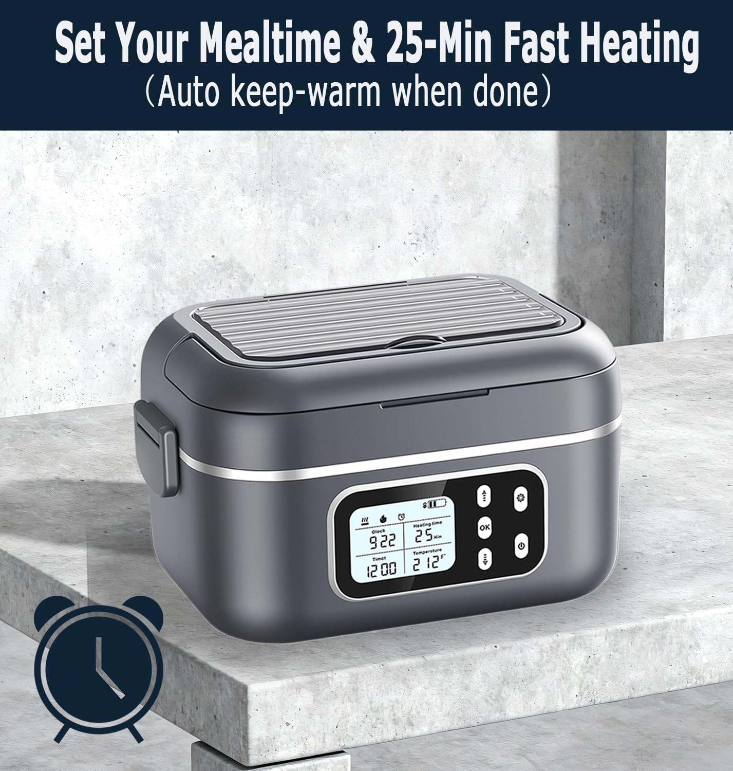 Rhudaky 27000mAh Cordless Electric Heated Lunch Box, 100W Rechargeable ...