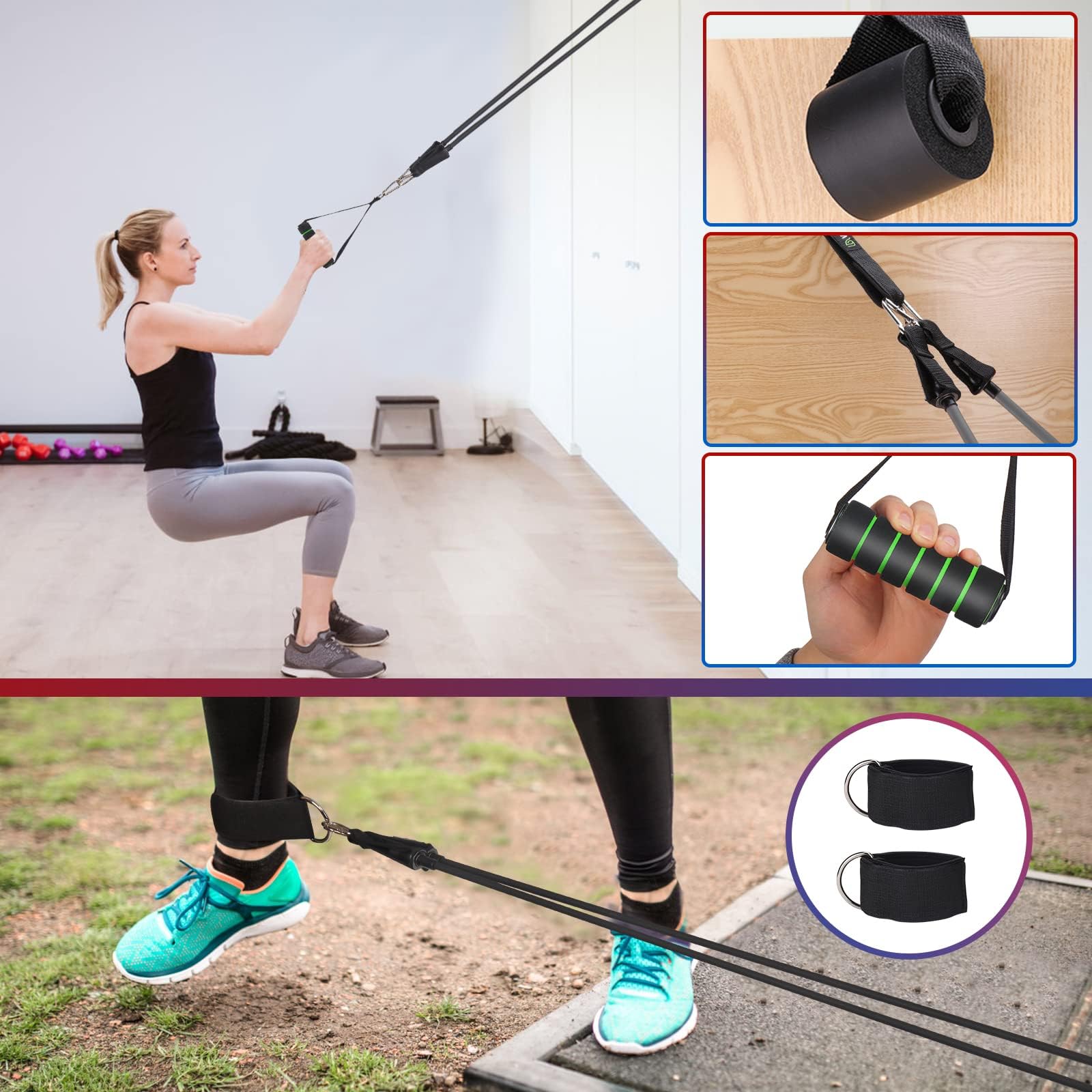 WIKDAY Exercise Resistance Bands with Handles for Working Out, 150/200 ...