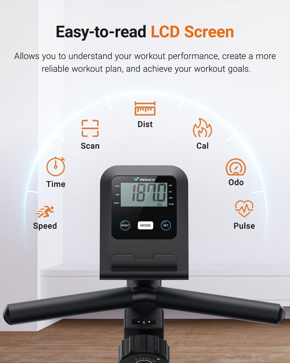 MERACH Recumbent Exercise Bikes for Home with Heart Rate Handle, 8-Lev ...