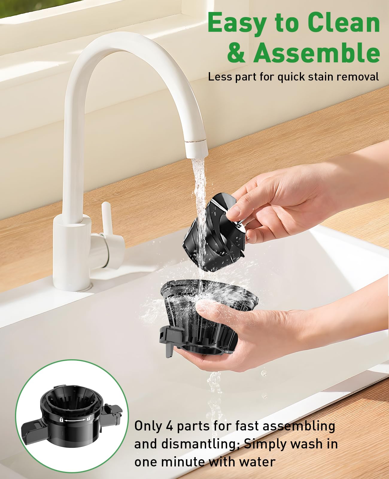 GlowWise Cold Press Juicer Machines for Whole Vegetables & Fruits, Slo ...