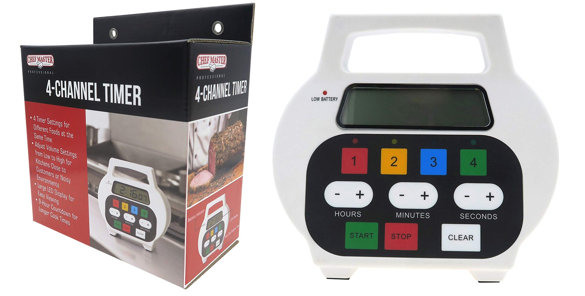 4-Channel Digital Timer, Digital Kitchen Timer, Extended Countdown for ...