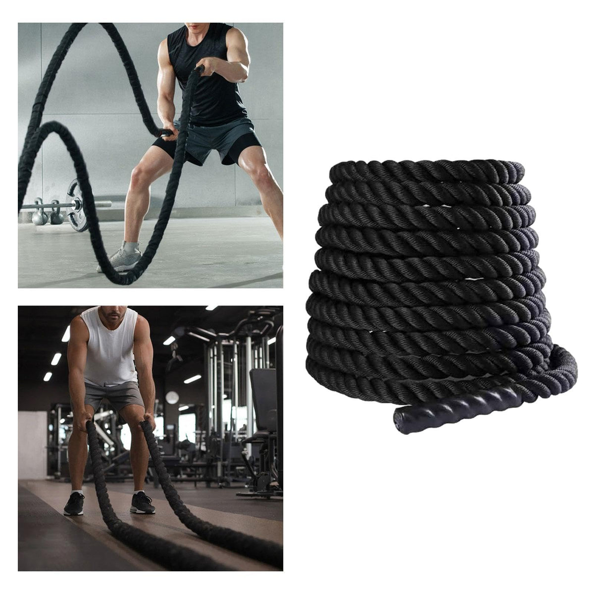 Battle Rope 9.18/9.8ft Length Heavy Battle Exercise Training Rope Work ...