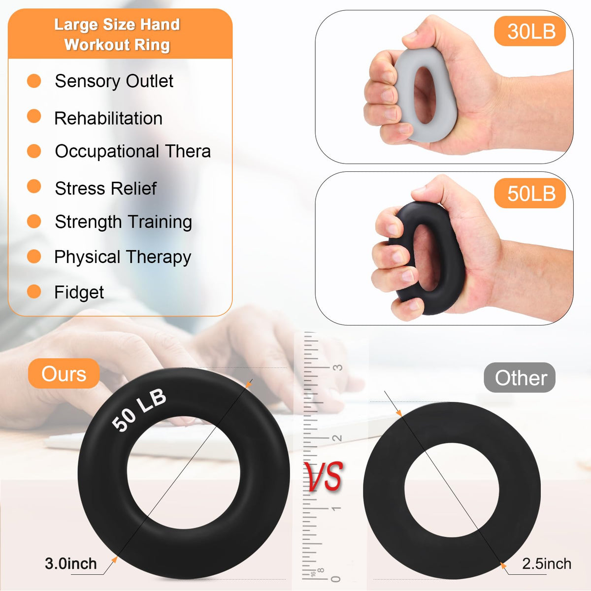 Grip Strength Trainer Kit with Hand Gripper Strengthener, Finger Exerc ...