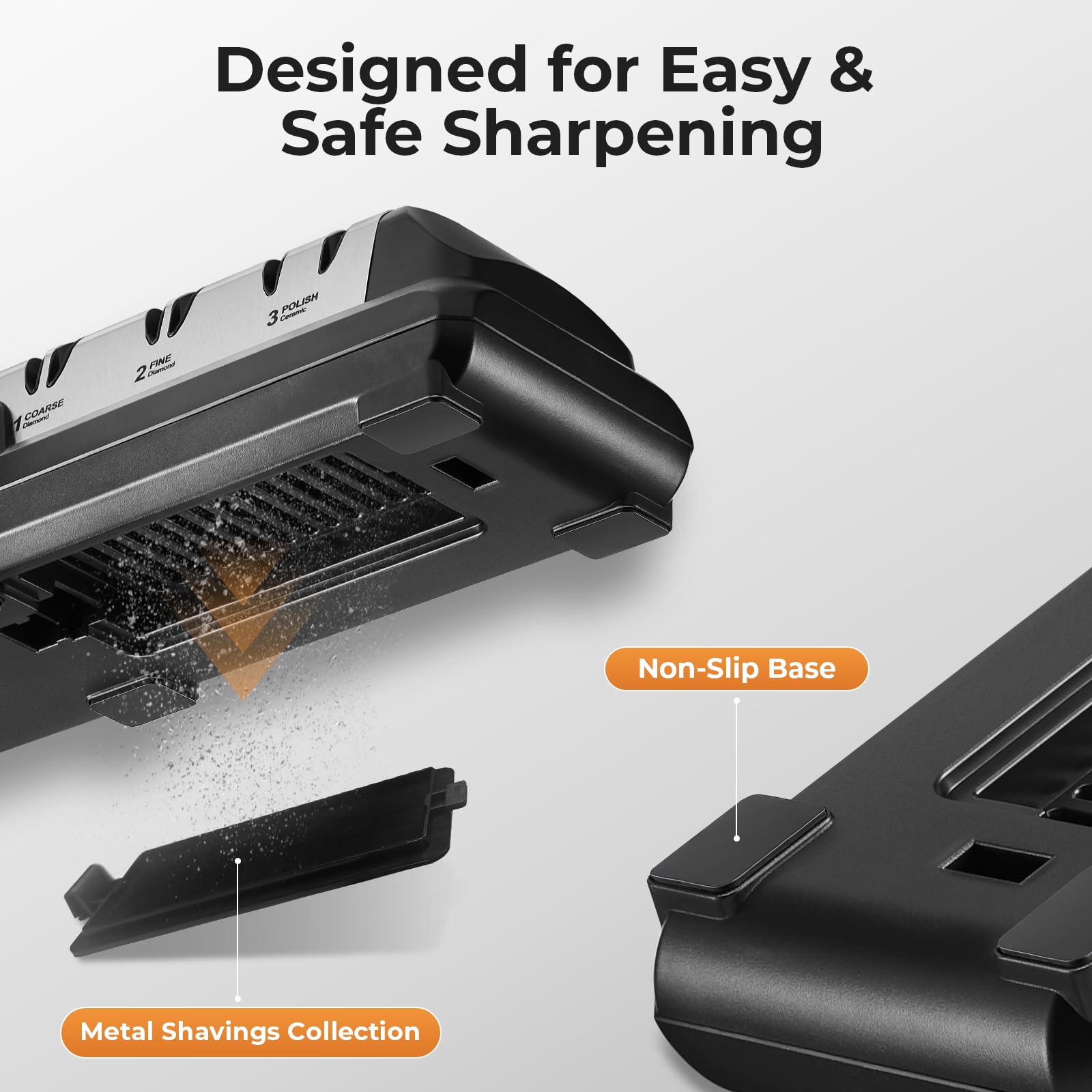 Kitchen Professional Electric Knife Sharpener: 3-Stage 100% Diamond Ab ...