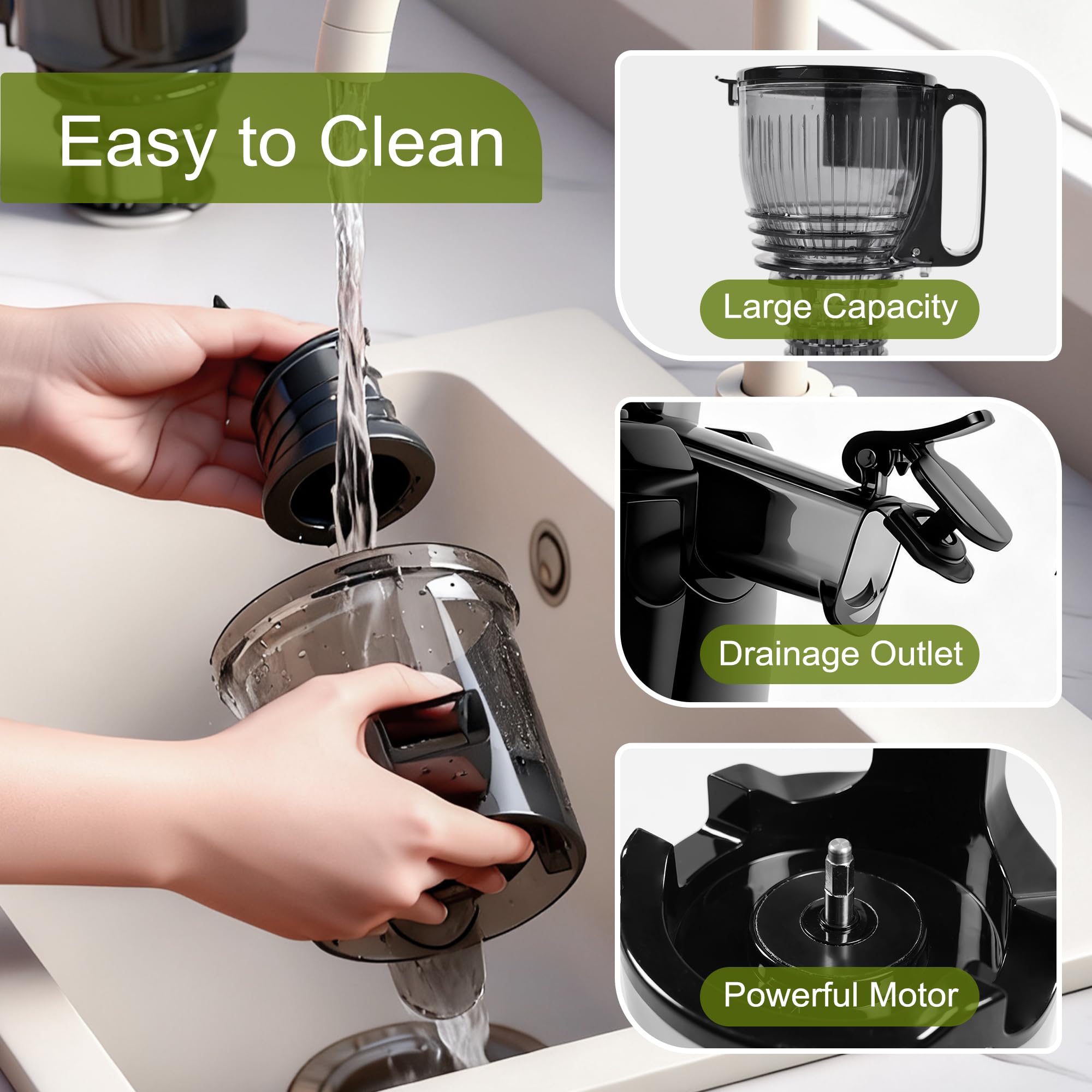 Cold Press Juicer Machines - 5.8" Wide Feed Chute, Easy To Clean, Slow ...