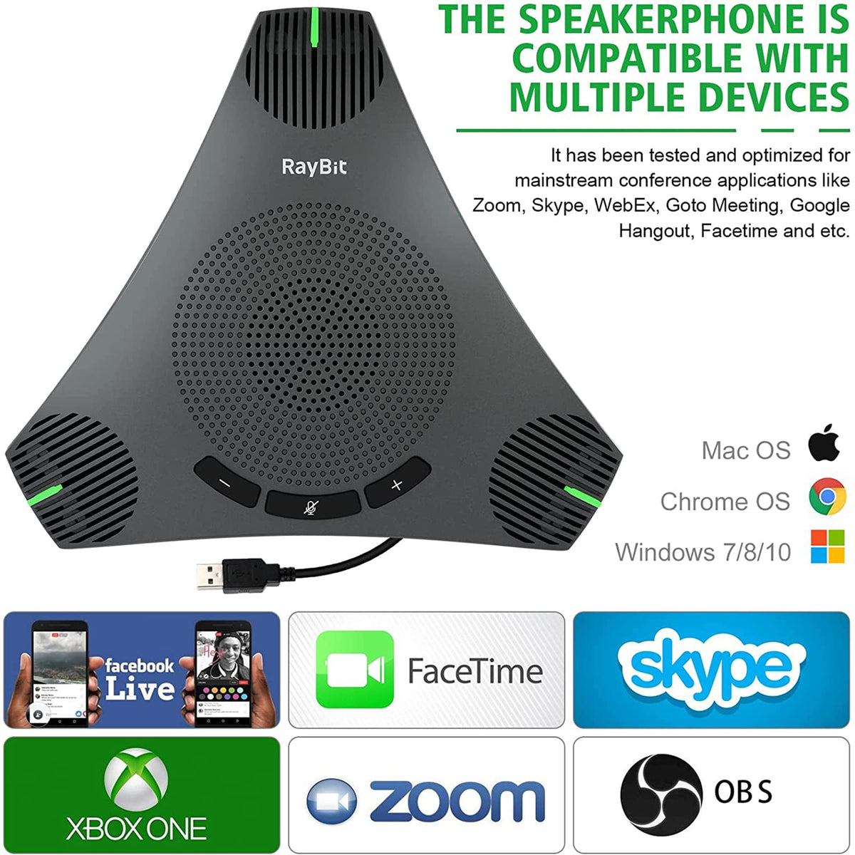 USB Speakerphone with Dual Hub - Conference Room Omnidirectional Micro ...