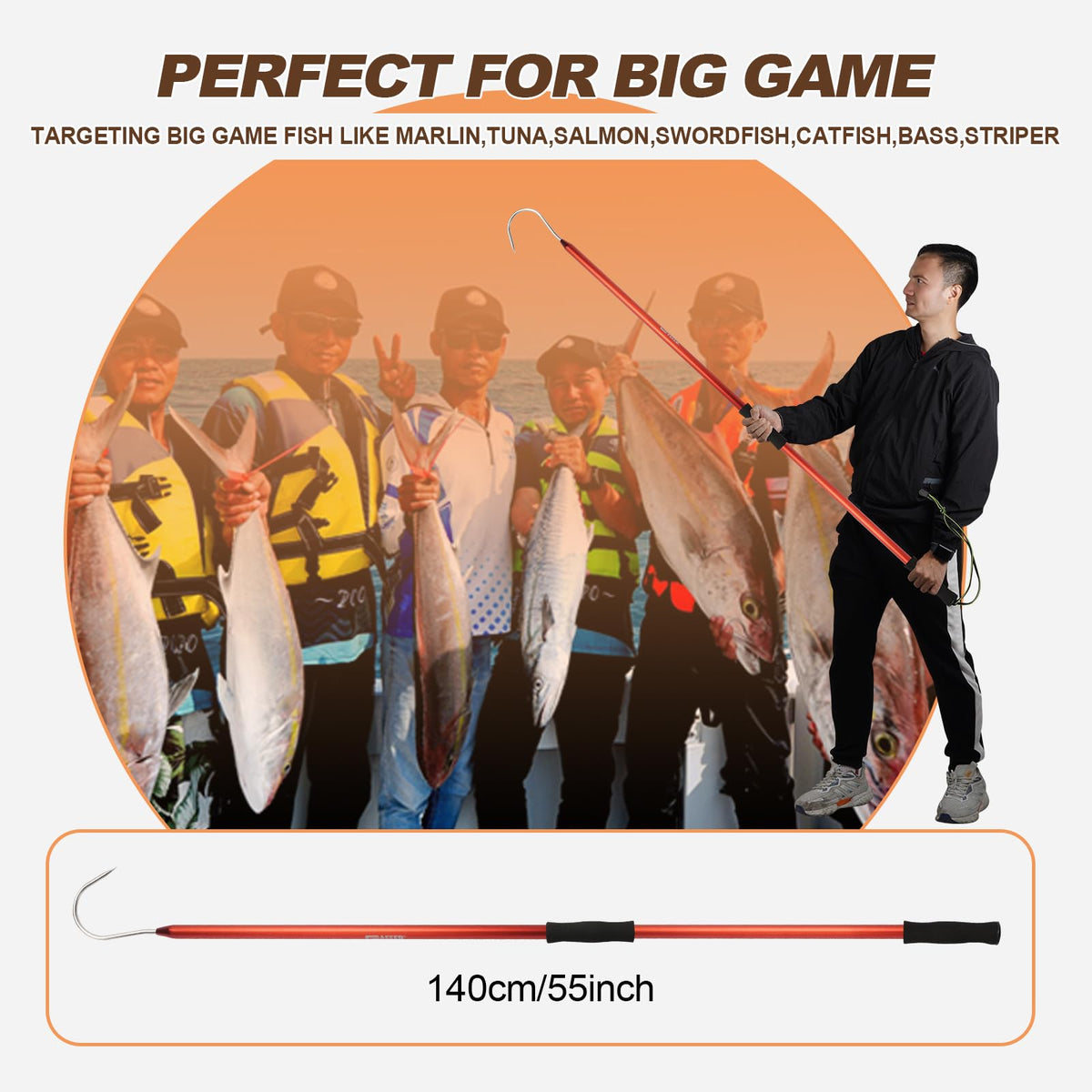 Fishing Gaff Hook Fish Hooked Gig Harpoon Gigging Spear Harpoons Pole ...