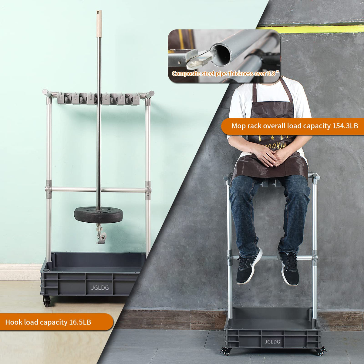 Holder Cleaning Supplies Organizer Janitor carts on Wheels Housekeepin ...