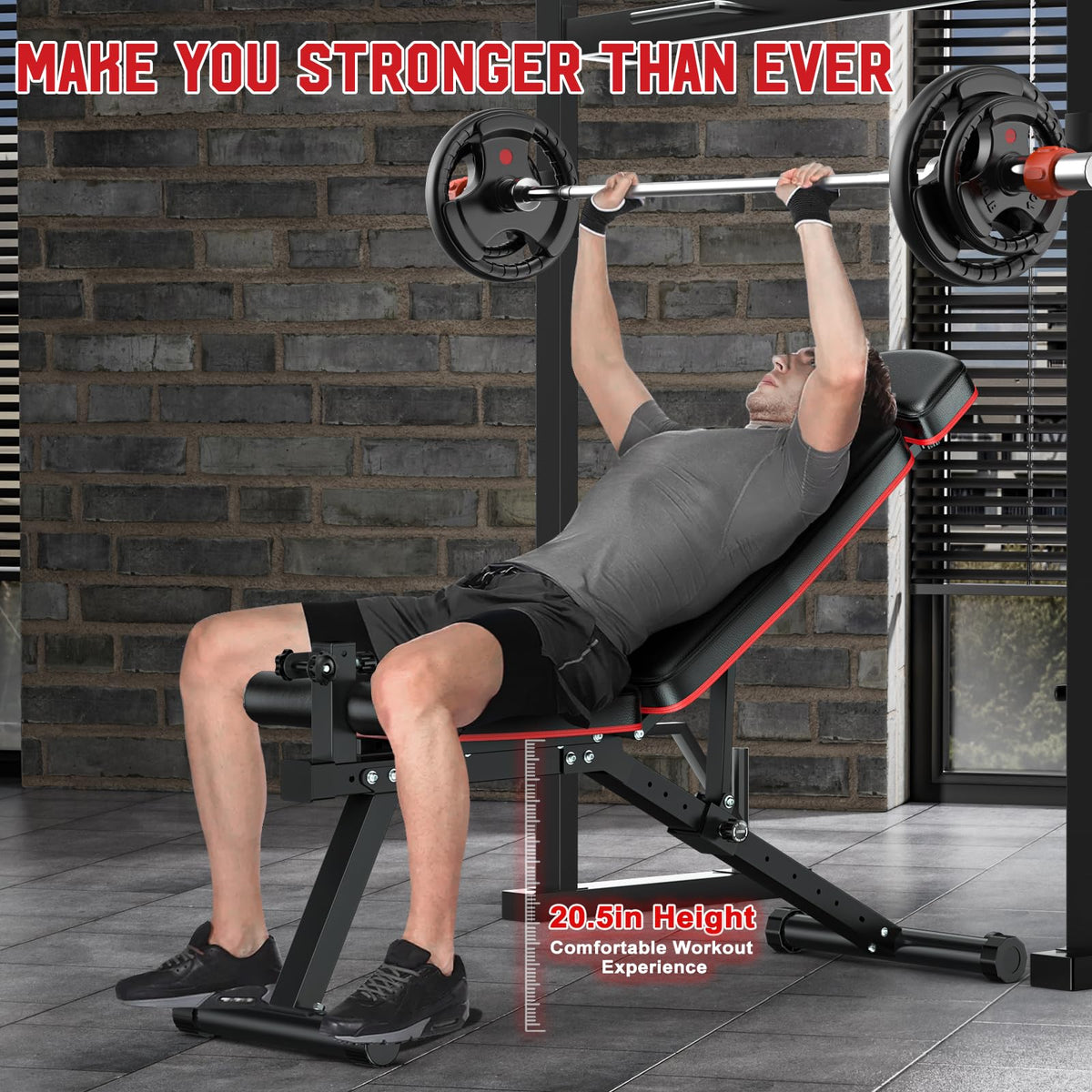 XDDIAS Workout Bench, Adjustable Weight Bench with Leg Extension and L ...