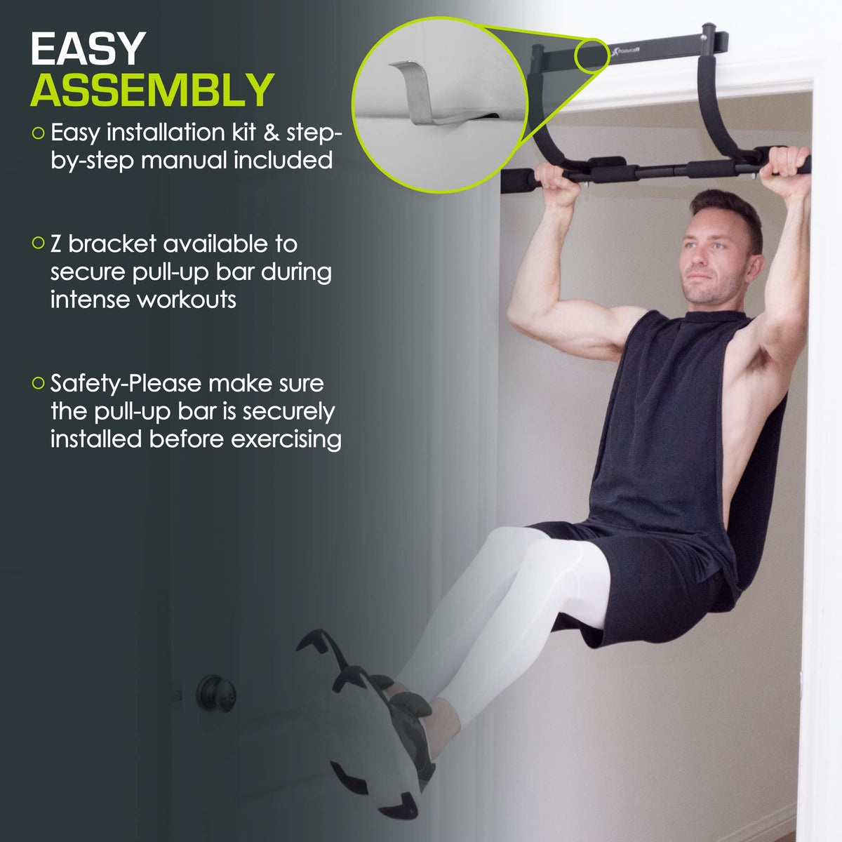 ProsourceFit Multi-Grip Lite Pull Up/Chin Up Bar, Heavy Duty Doorway U ...