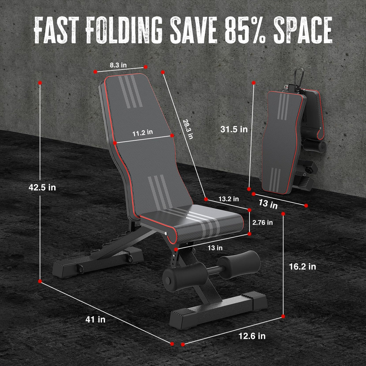 Adjustable Foldable 660LB Weight Bench, Lifting Sit-up Multi-use Worko ...