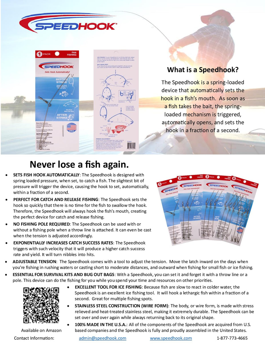 6 Pack Spring Loaded Fishing Hook, Made with Stainless Steel Stress Re ...