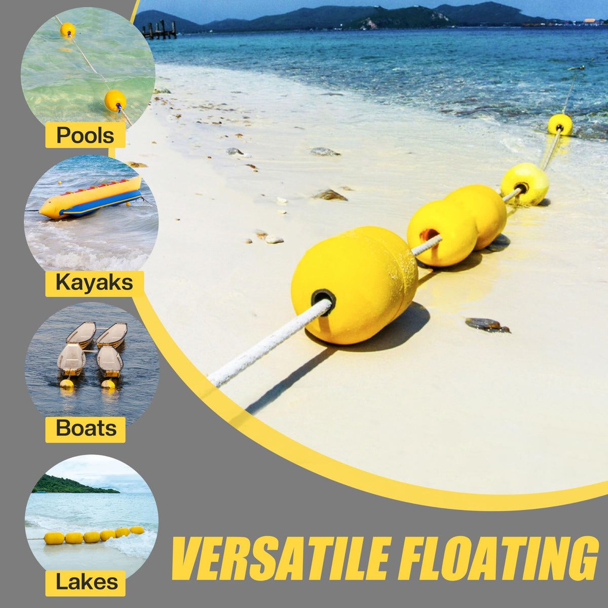 Anchor Float for Boats Swimming Kayak Crabbing Trail Dock Pool (4PCS 3 ...