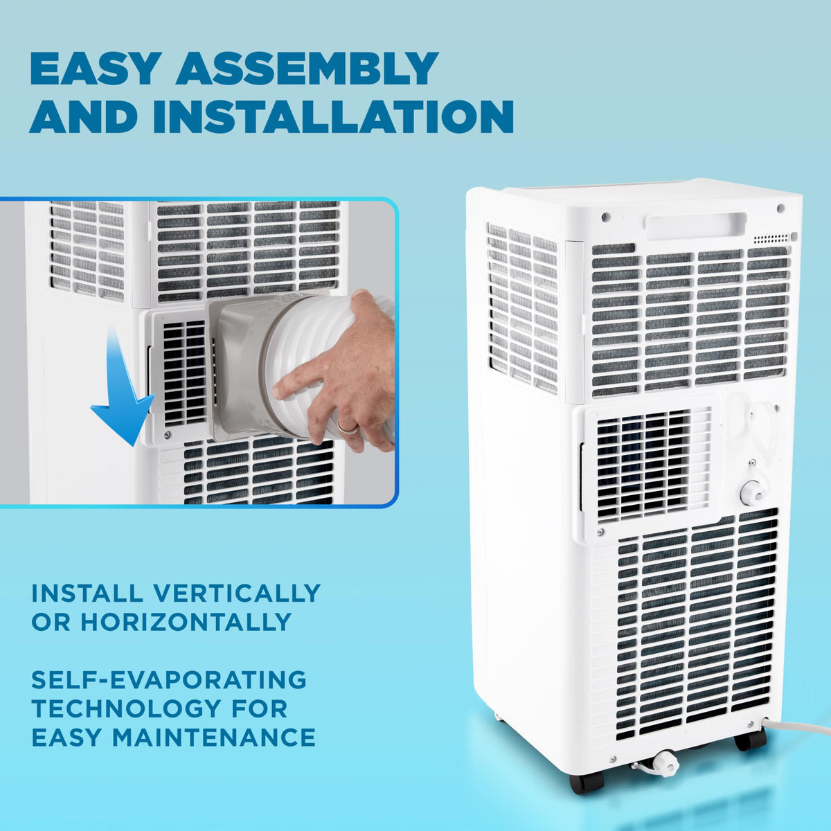 9000 BTU Compact Portable Air Conditioner, Smallest AC Unit with Power ...