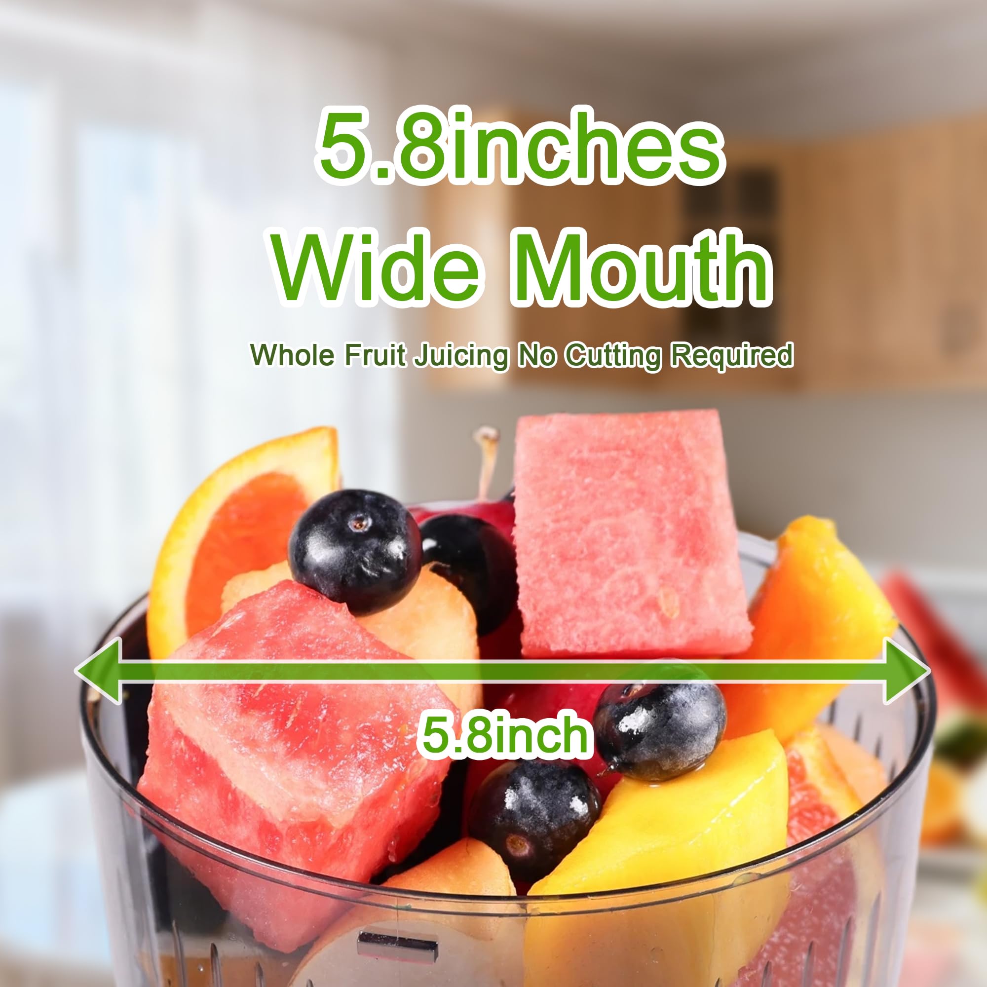 Cold Press Juicer Machines - 5.8" Wide Feed Chute, Easy To Clean, Slow ...