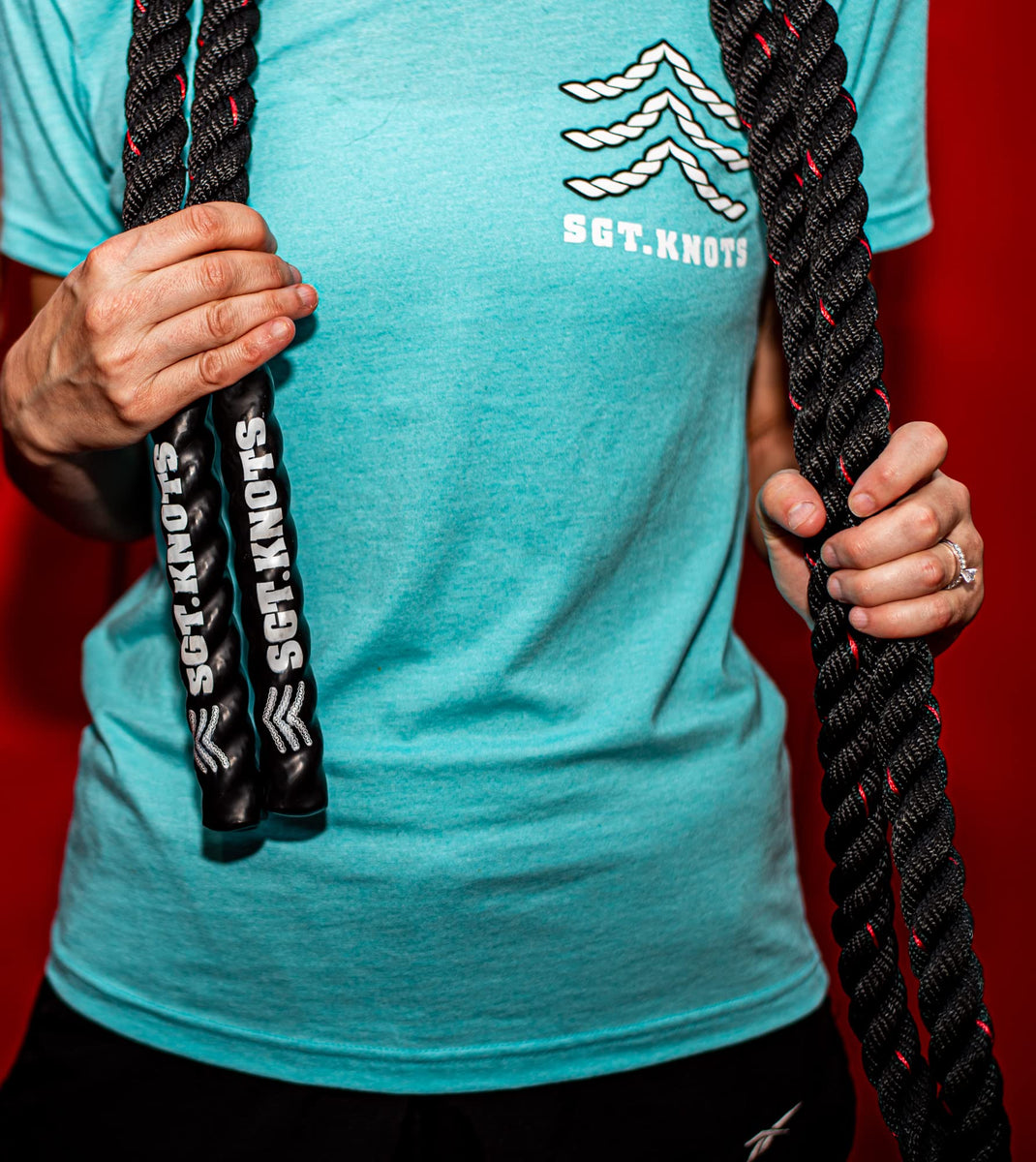 SGT KNOTS Twisted Battle Jump Rope - Weighted Strength Training Jump R ...