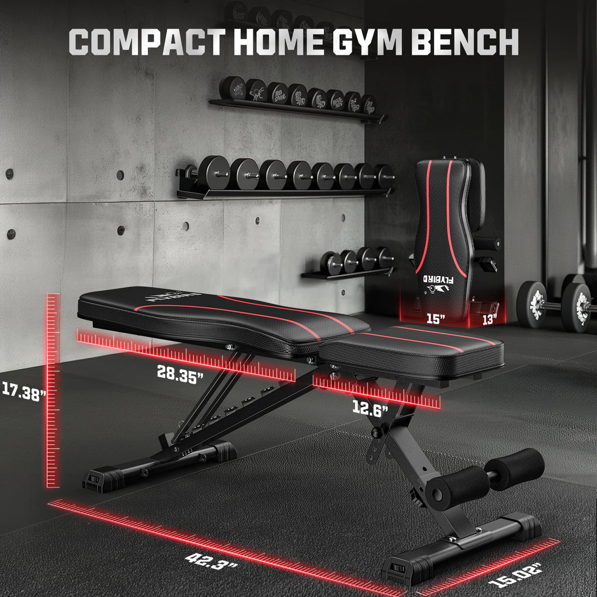 FLYBIRD Adjustable Bench,Utility Weight Bench for Full Body Workout- M ...