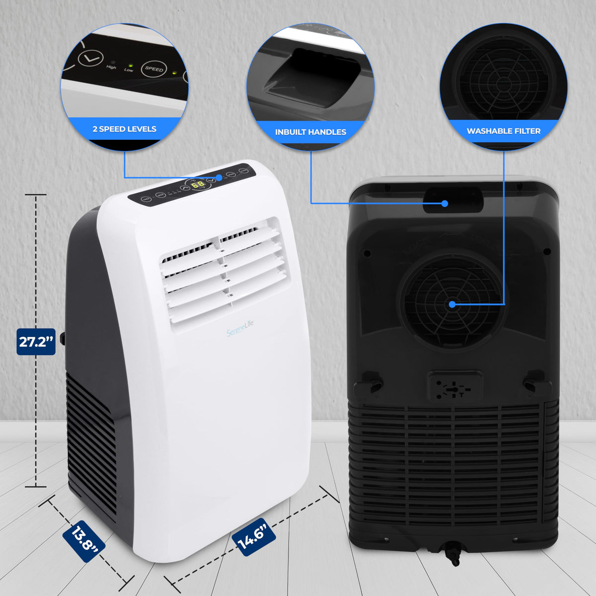 3-in-1 Portable Air Conditioner with Built-in Dehumidifier Function,Fa ...