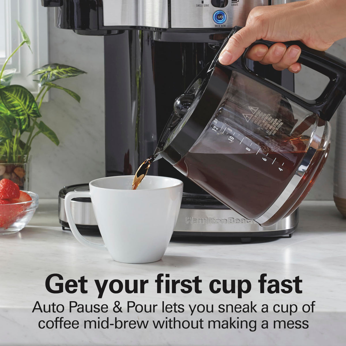 12 Cup Programmable Drip Coffee Maker & Single Serve Machine, Glass Ca ...