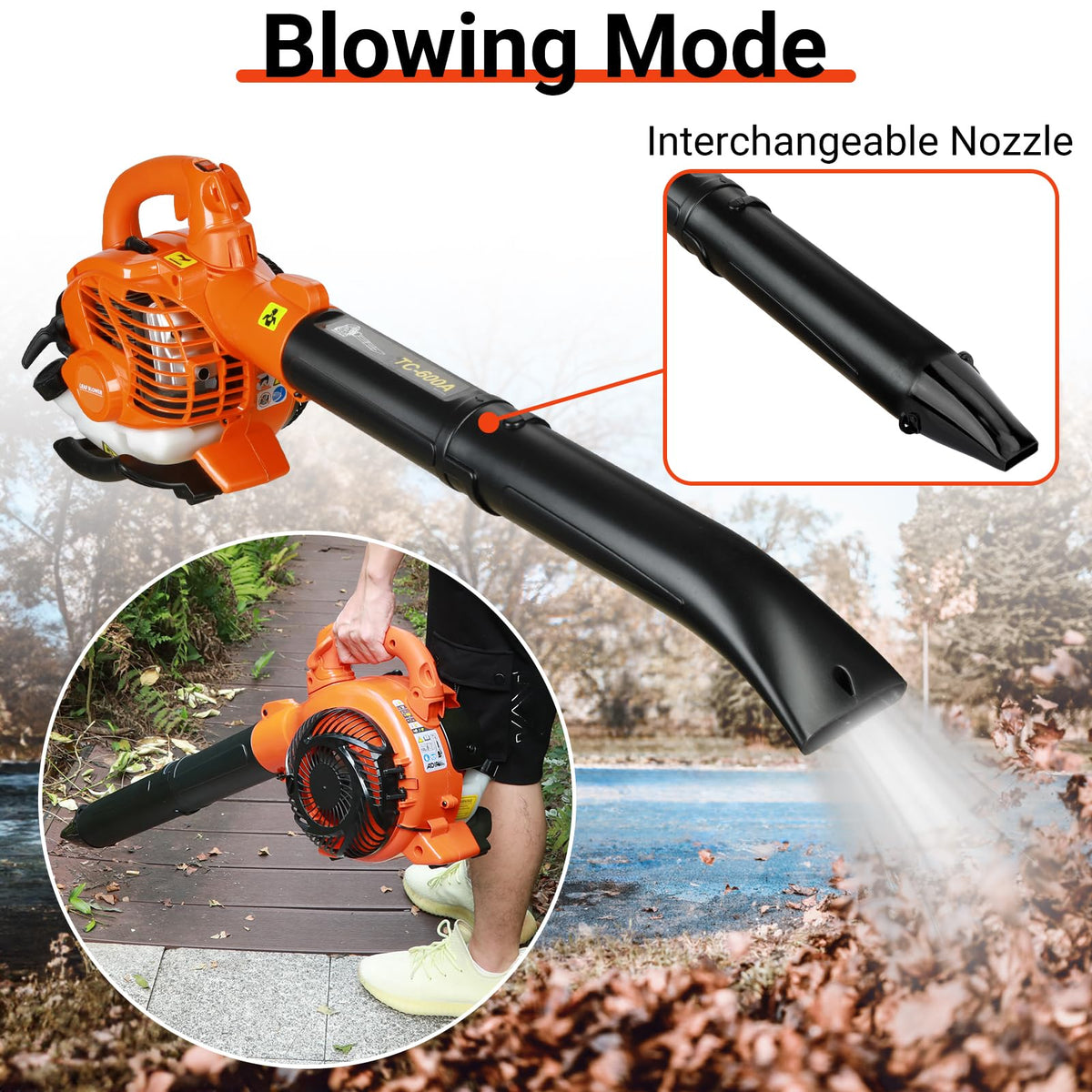 2-in-1 Leaf Blower and Leaf Vacuum with Bag, 425-CFM Airflow, 2-HP 2-C ...