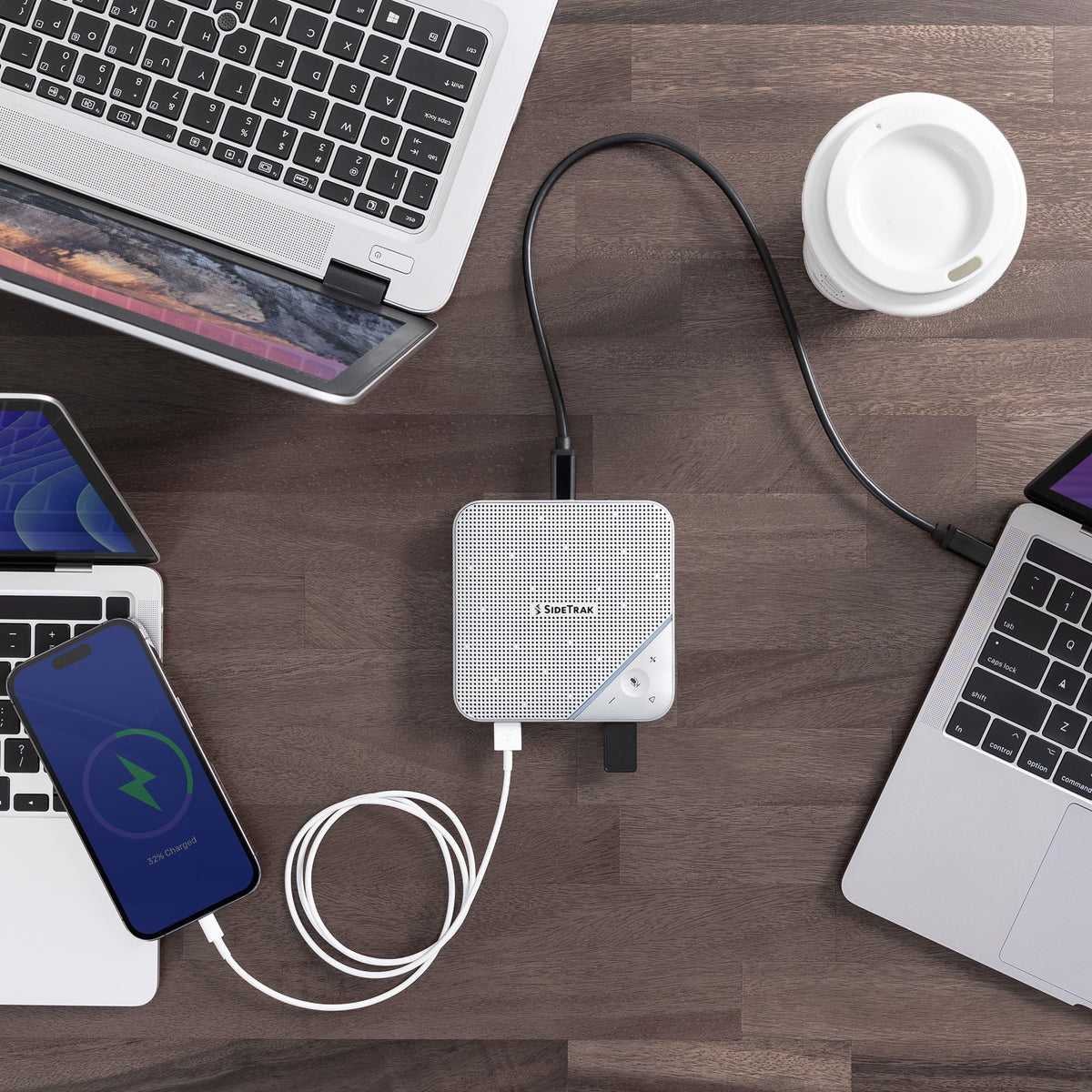 Speakerphone Hub | Portable Audio Docking Station with 360° Sound Inpu ...