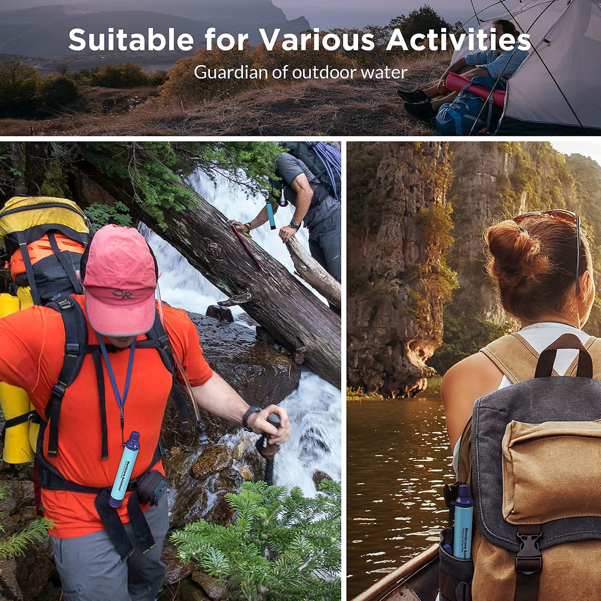 Membrane Solutions Portable Water Filter Straw Filtration Straw Purifi ...