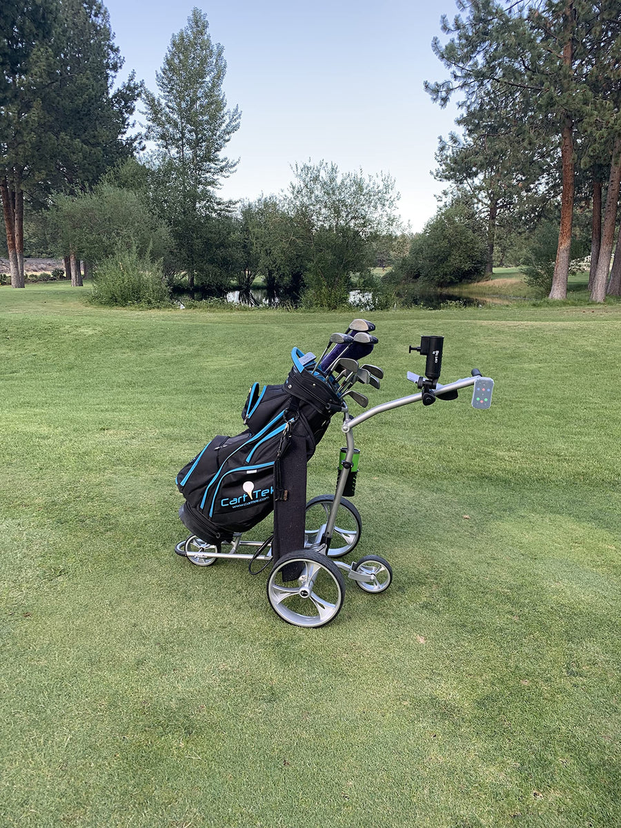 Cart-Tek Yellowstone Electric Golf Caddie with Remote Black Lithium Ba ...