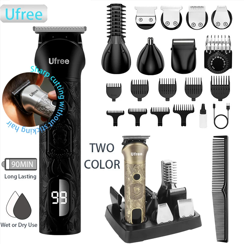 Ufree Beard Trimmer for Men, Electric Razor Shaver, Cordless Hair Clip ...